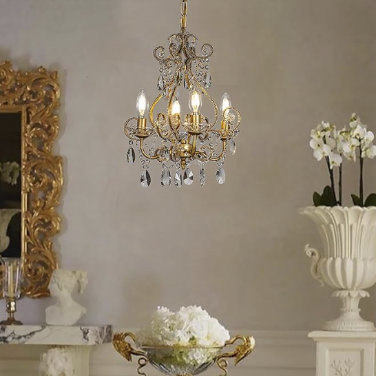 Timeless Elegance: Antique Gold Chandelier - Pichomez